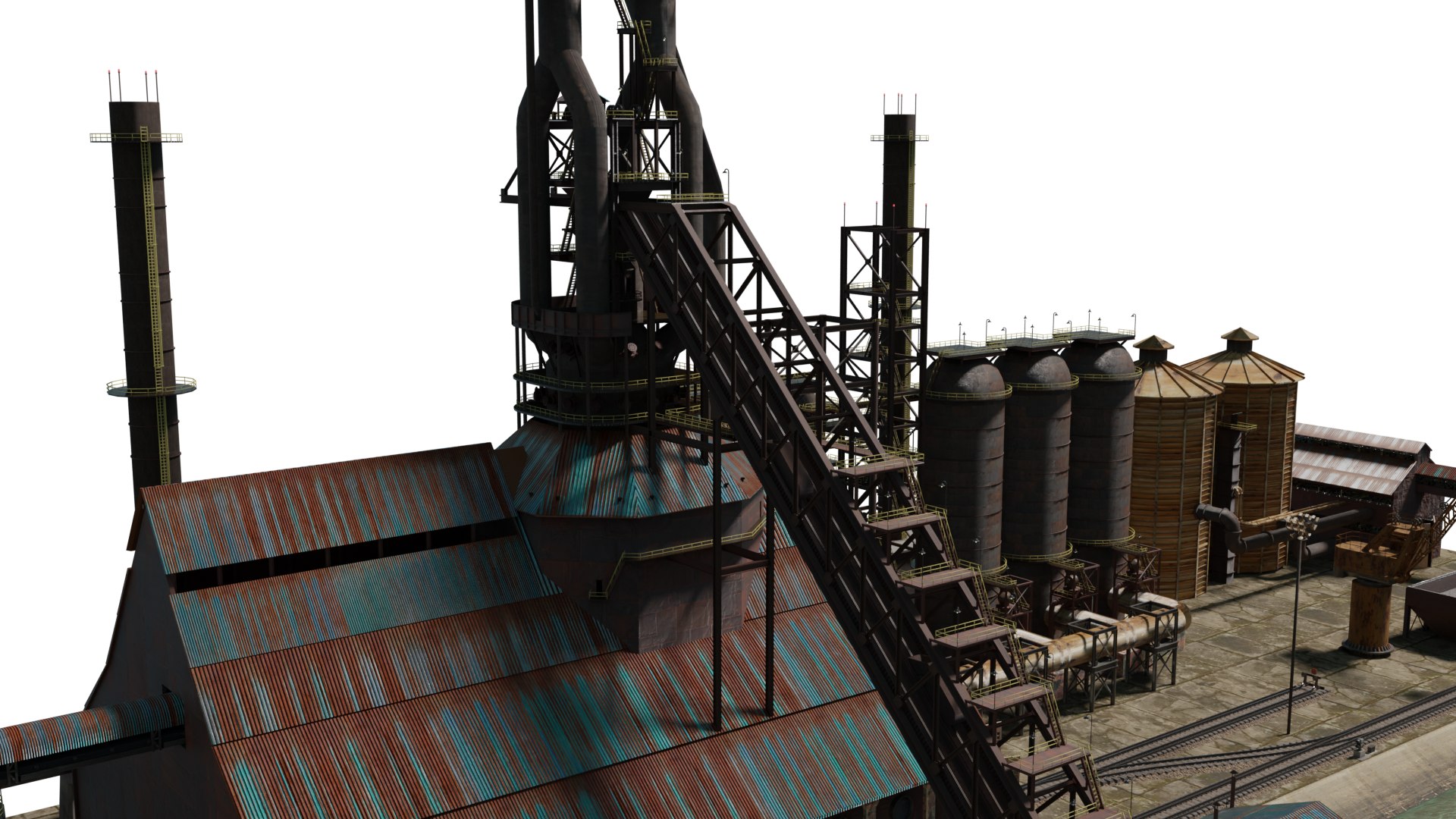 3D Blast Furnace Textured - TurboSquid 2082345