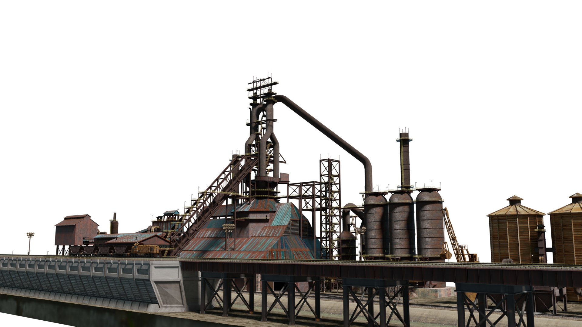 3D Blast Furnace Textured - TurboSquid 2082345