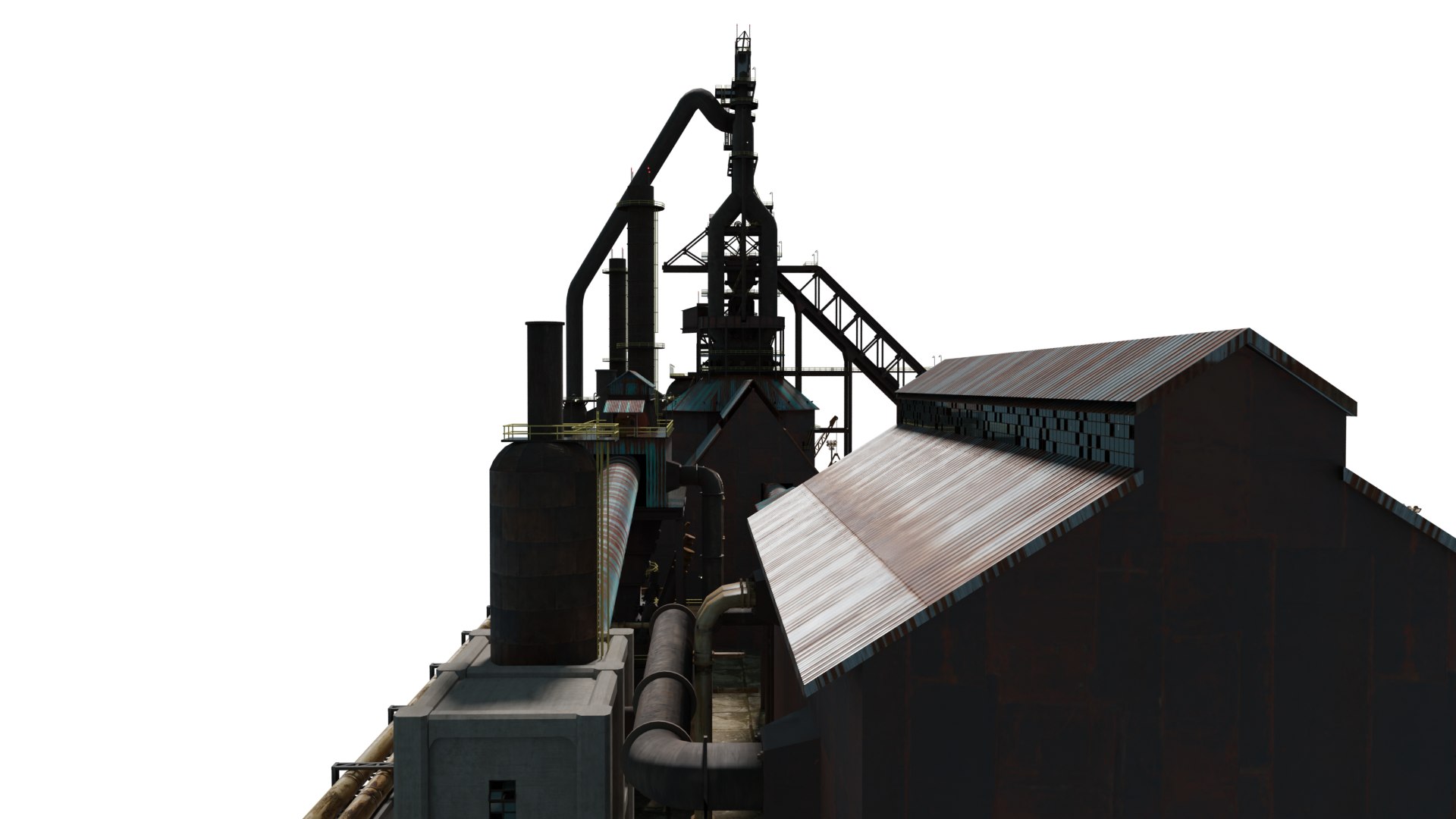 3D Blast Furnace Textured - TurboSquid 2082345