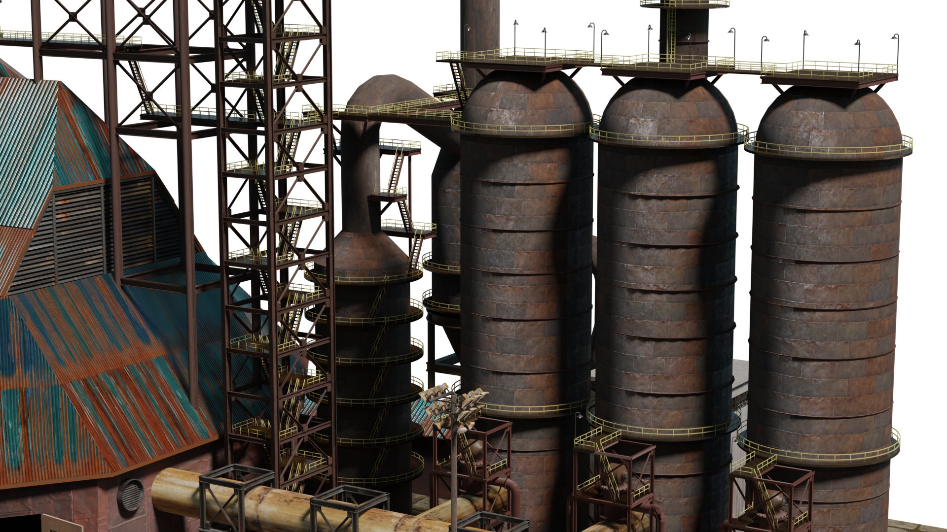 3D Blast Furnace Textured - TurboSquid 2082345