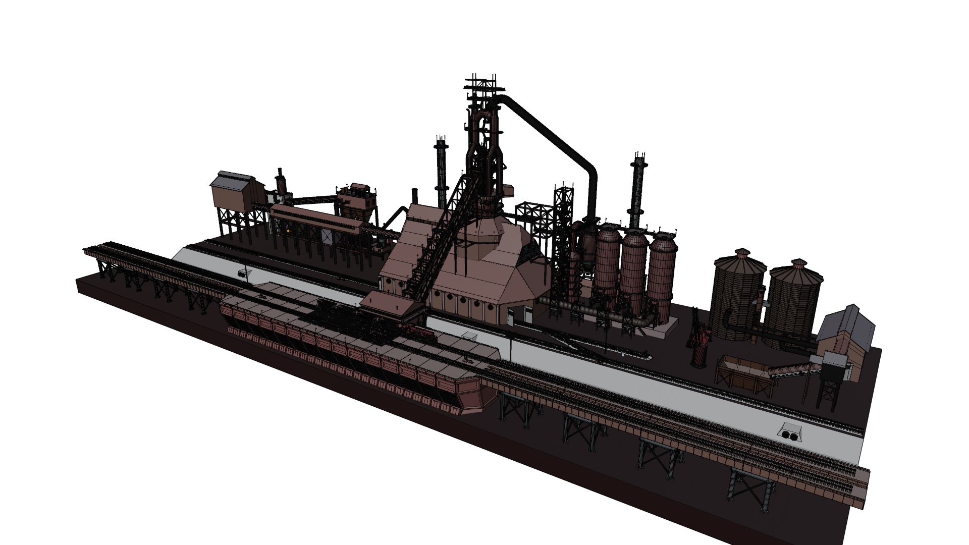 3D Blast Furnace Textured - TurboSquid 2082345