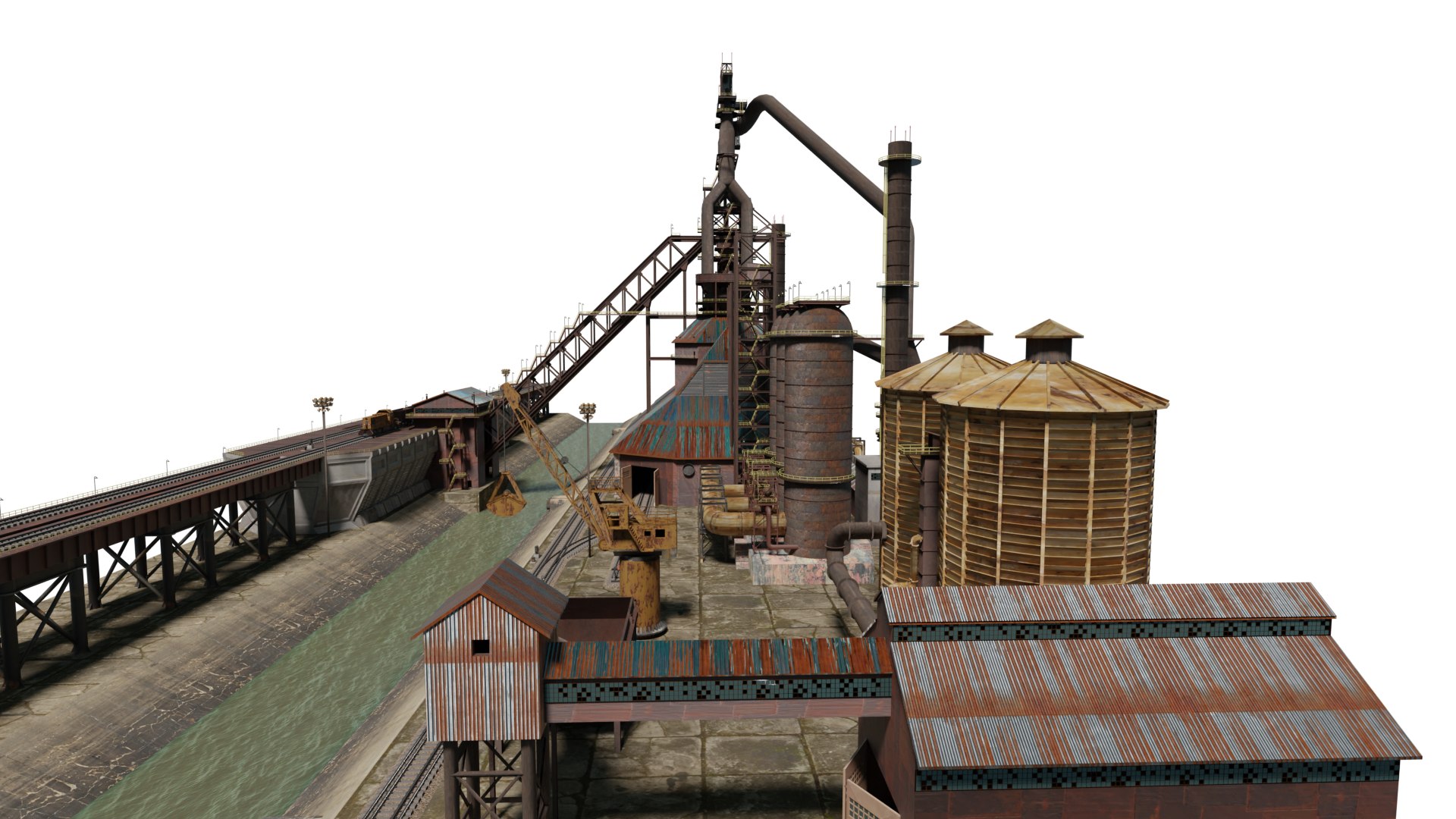 3D Blast Furnace Textured - TurboSquid 2082345