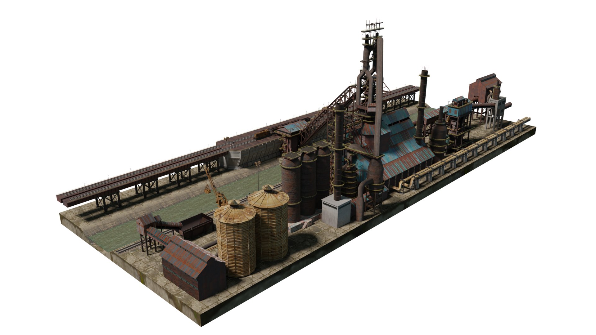 3D Blast Furnace Textured - TurboSquid 2082345
