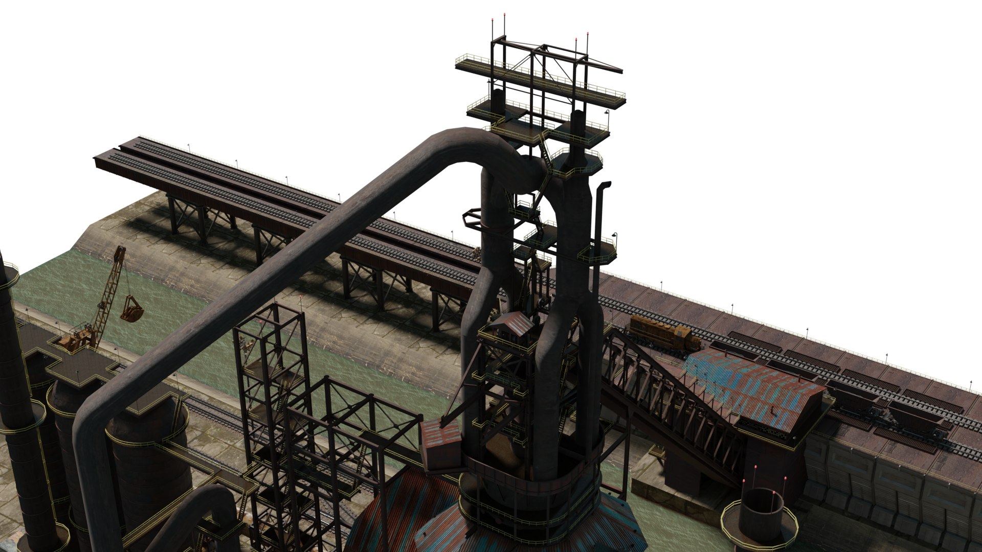 3D Blast Furnace Textured - TurboSquid 2082345