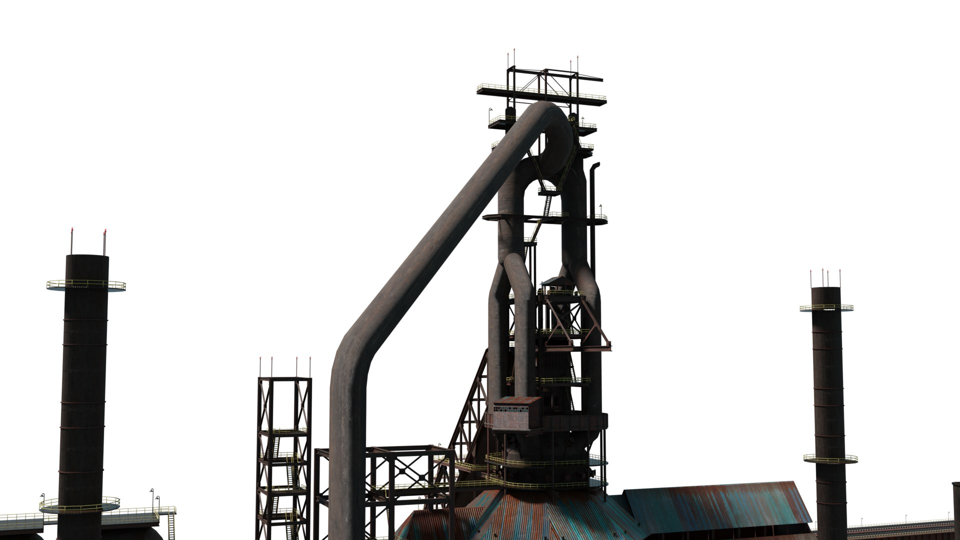 3D Blast Furnace Textured - TurboSquid 2082345