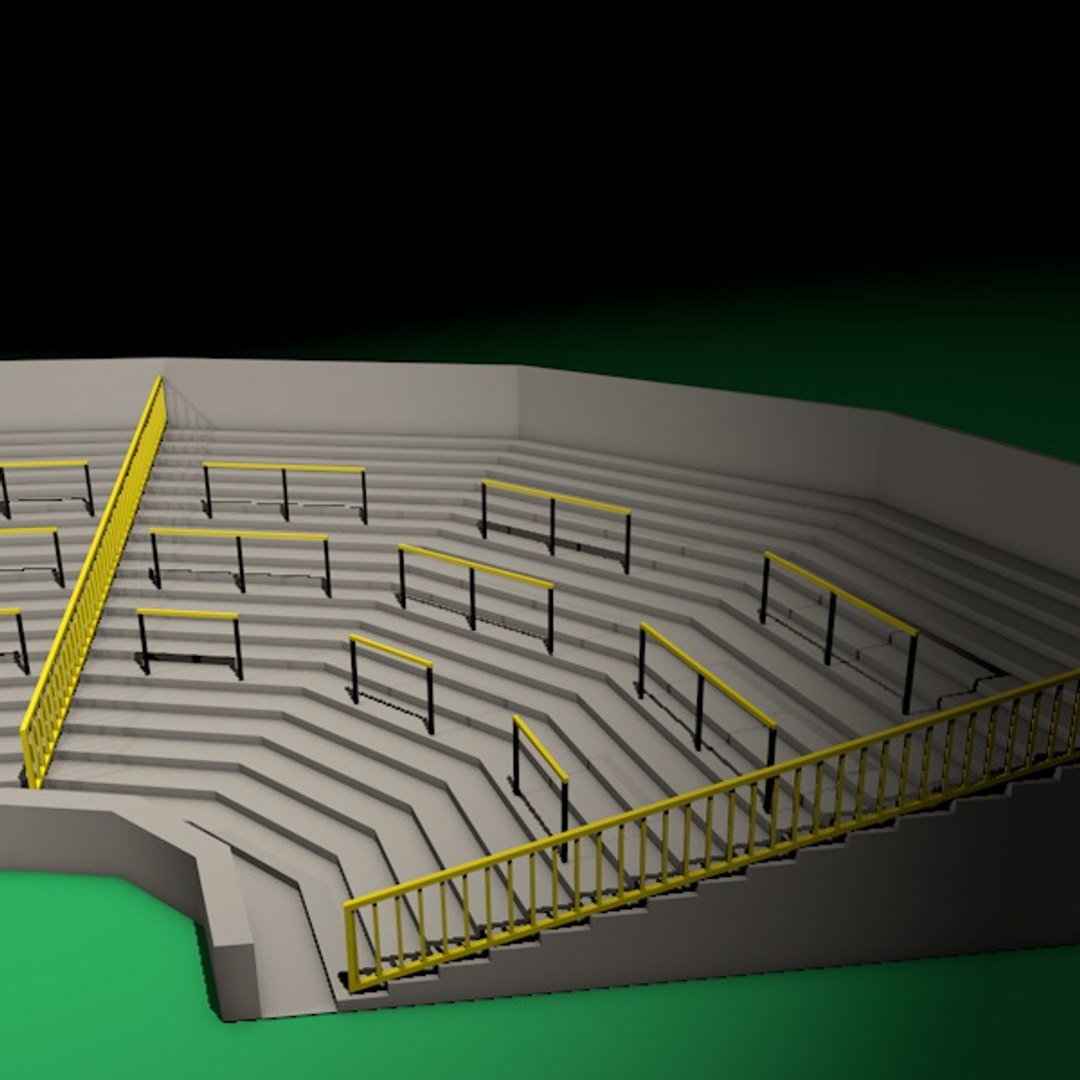 Standing Soccer Stadium Terrace 3d Model