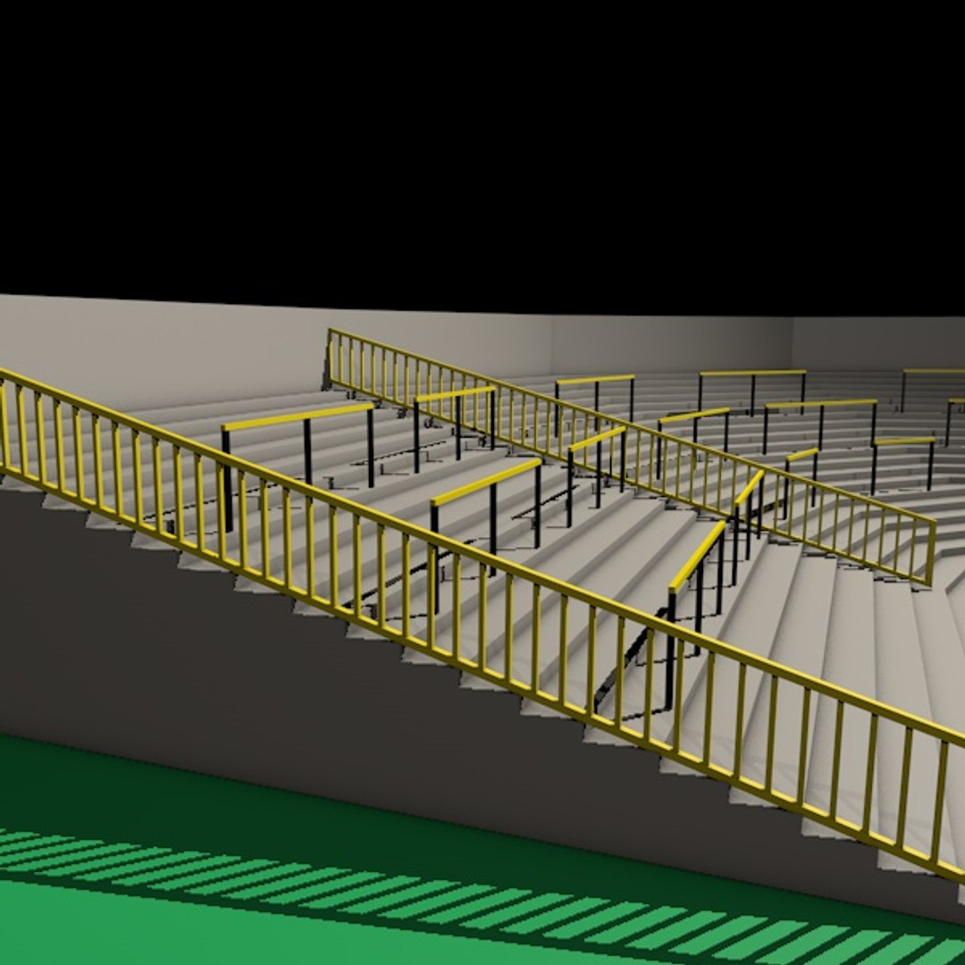 Standing Soccer Stadium Terrace 3d Model