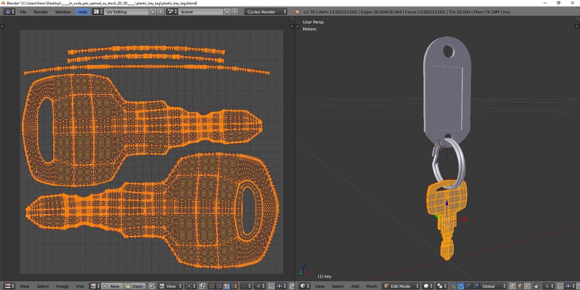 3D Model Plastic Key Tag - TurboSquid 1486475