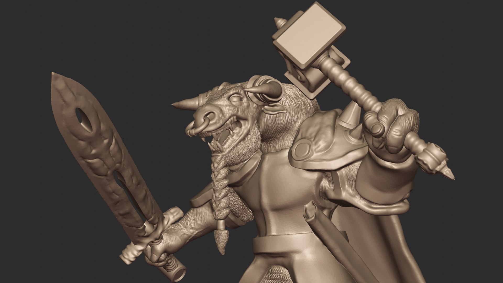 3D Bull Warrior 3D Model - TurboSquid 2206467