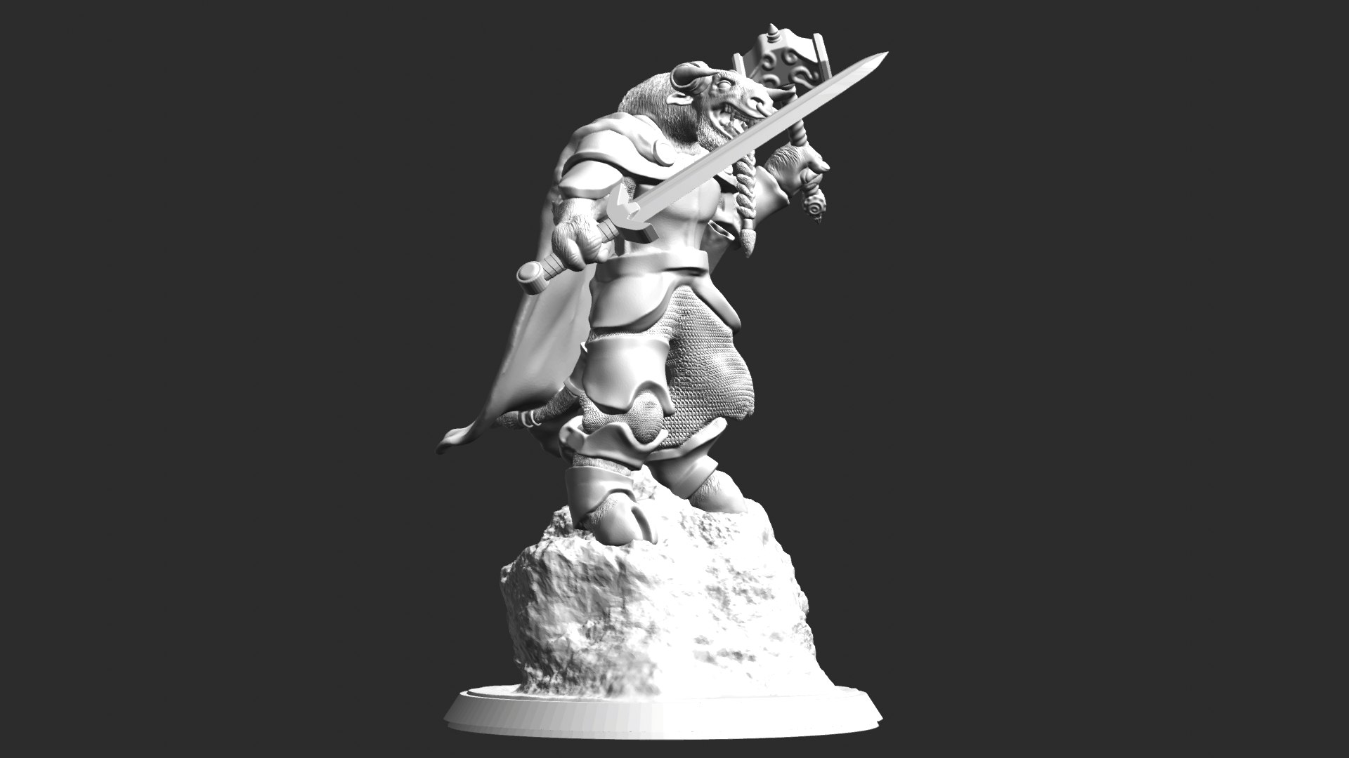 3D Bull Warrior 3D Model - TurboSquid 2206467