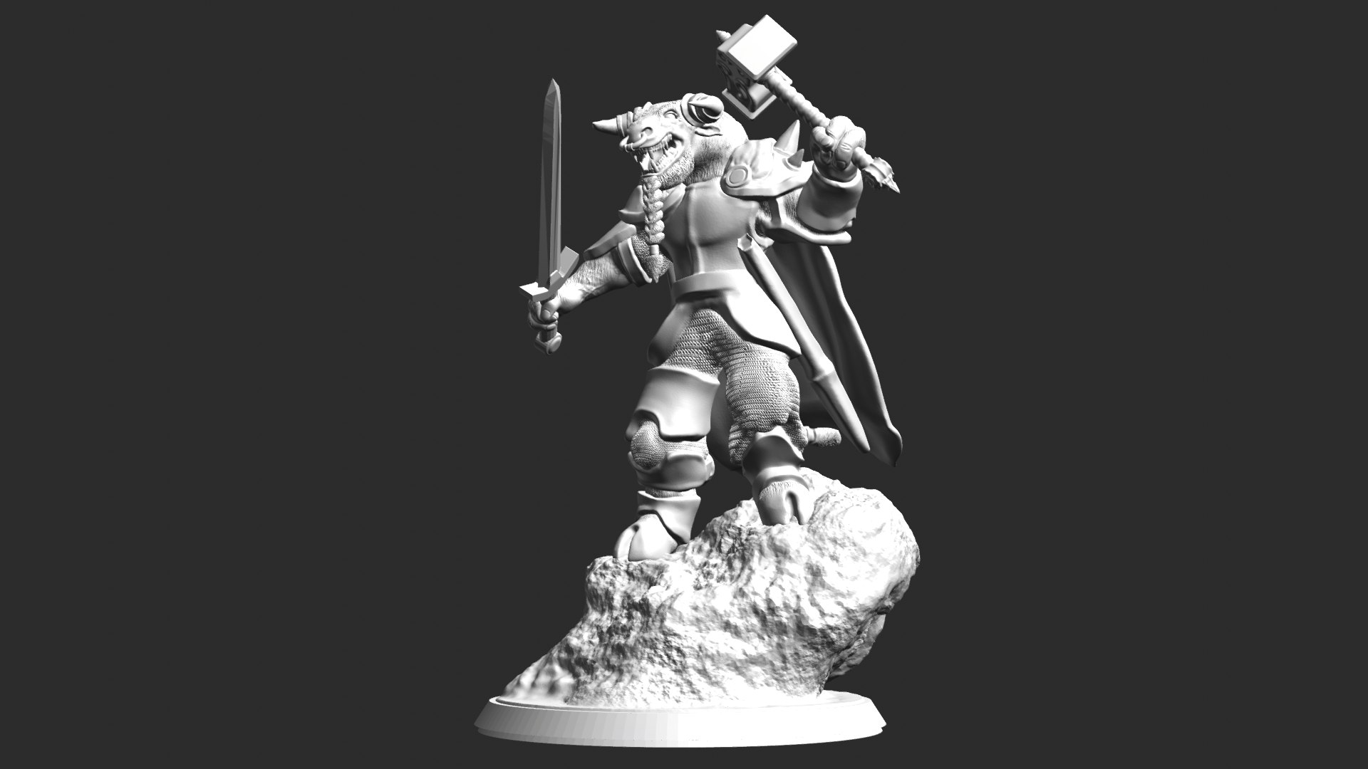 3D Bull Warrior 3D Model - TurboSquid 2206467