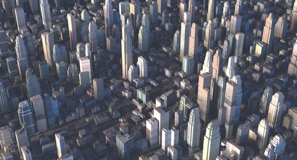 3d model cityscape scene highrise