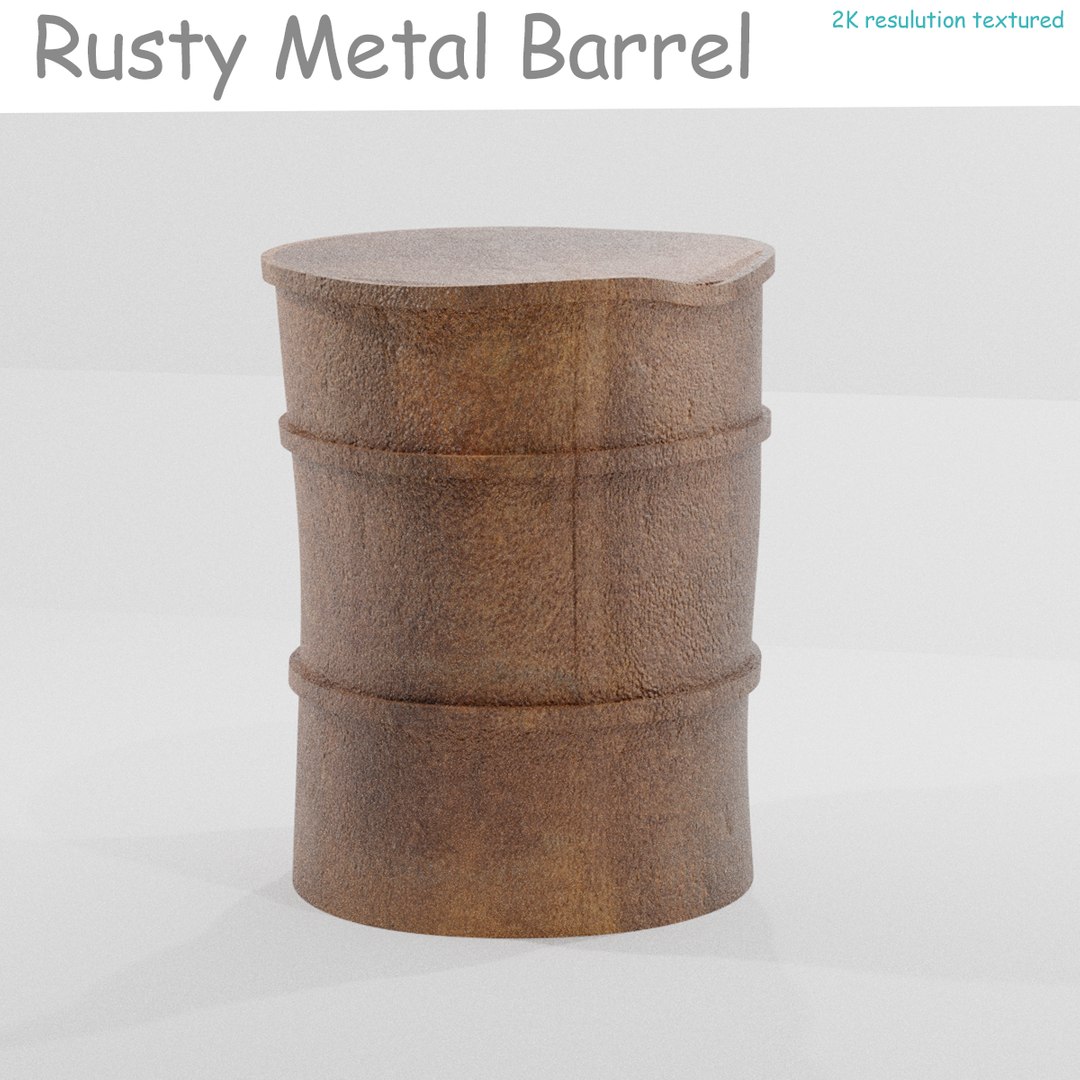 Free Rusty Metal Barrel Model - TurboSquid 1972971