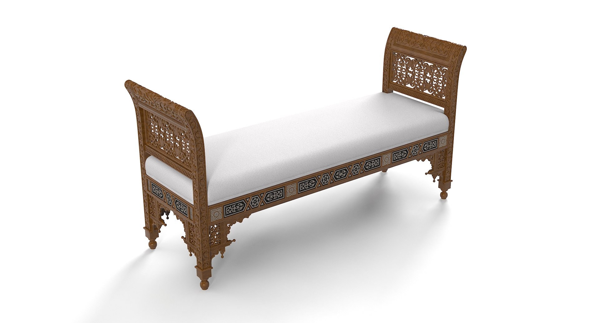 Oriental Bench 3d Model