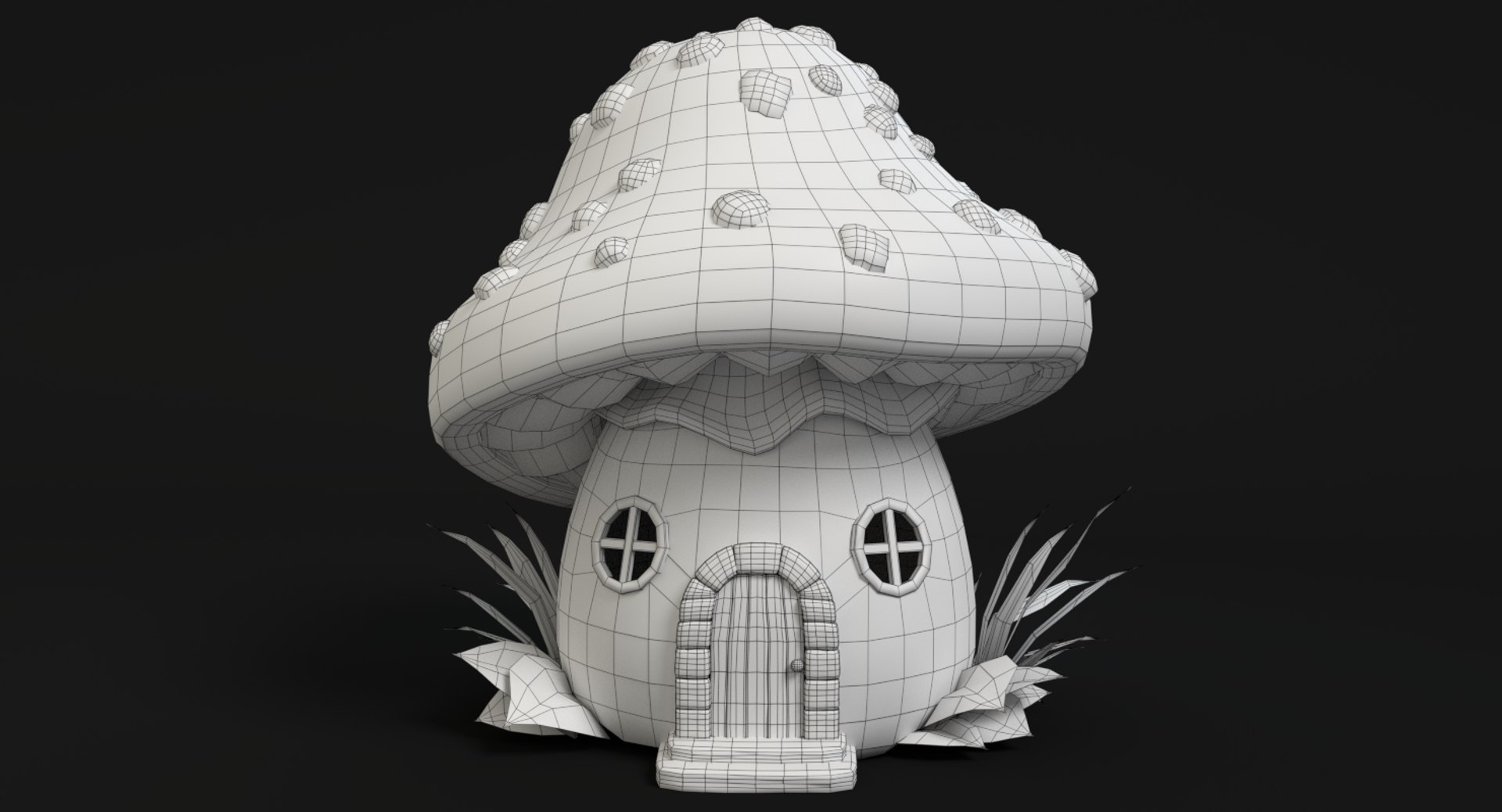 3d Model Of Cartoon Mushroom House