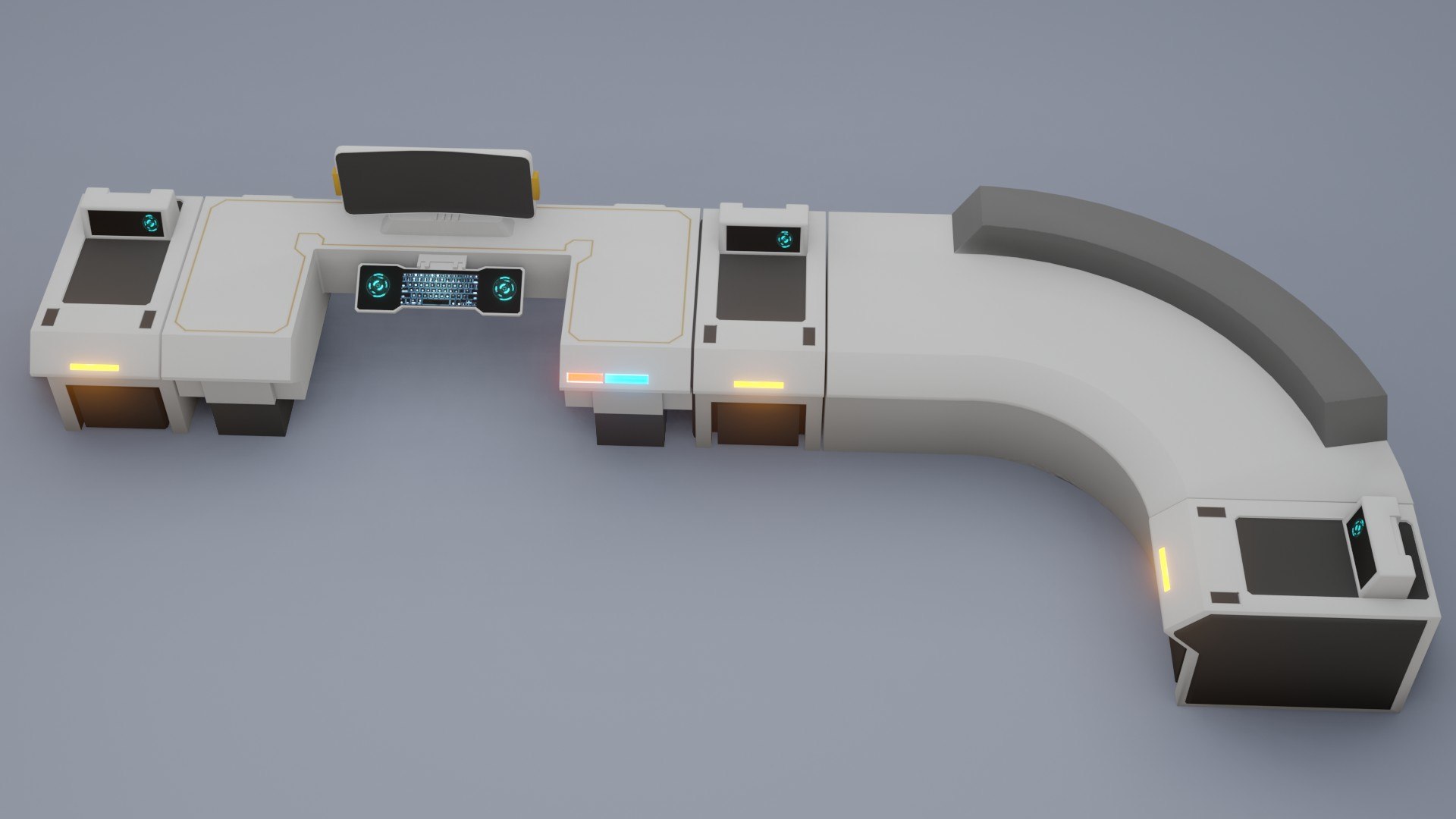 3D Sci-Fi Workspace - Low Poly - PBR - Game Ready - TurboSquid 1777405