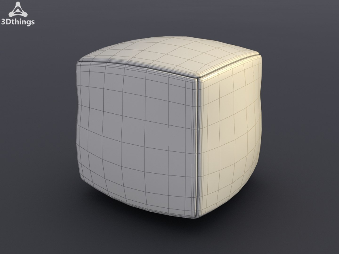 Cube Leather Pouffe 3d Model