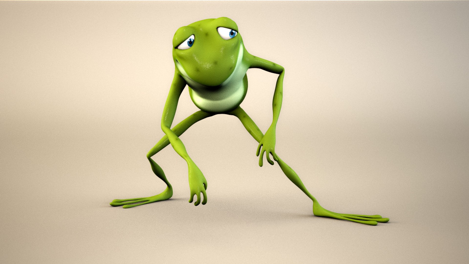 3d cartoon character frog model