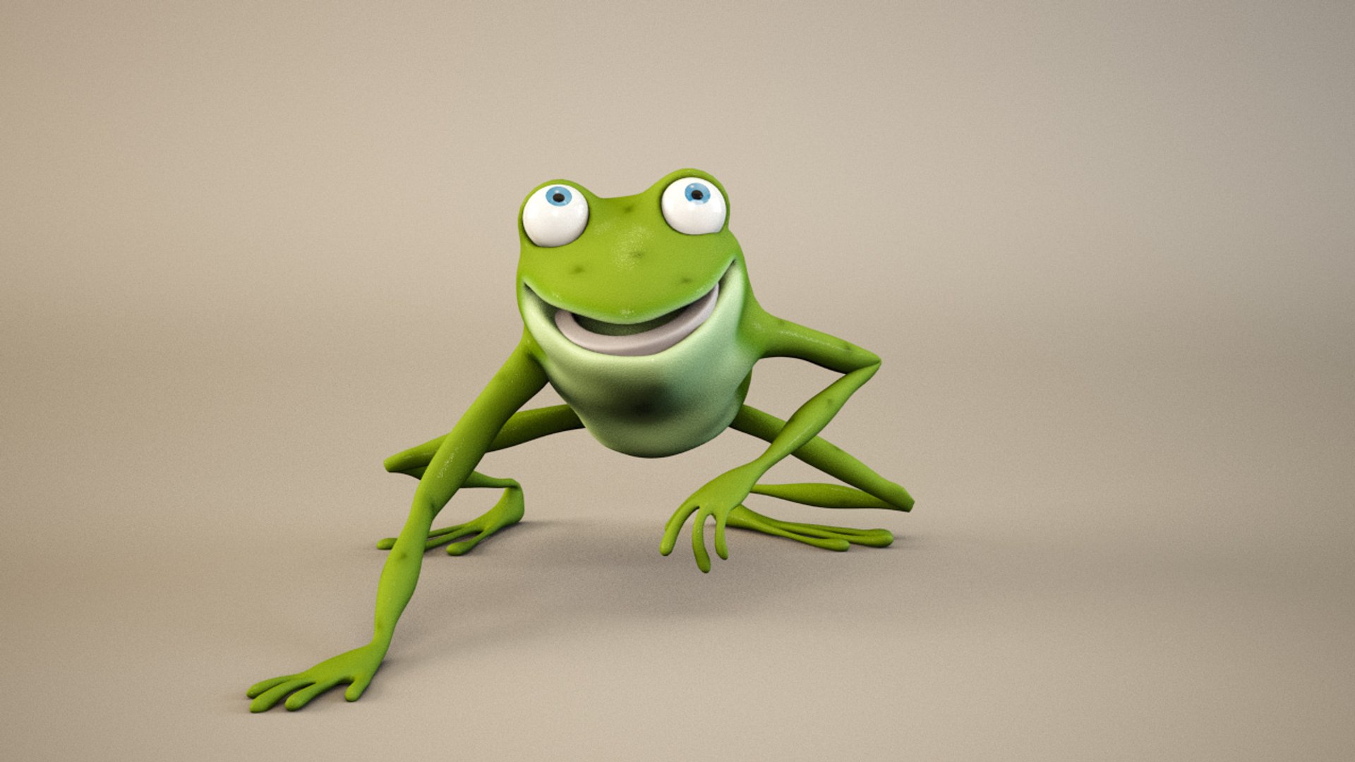 3d cartoon character frog model