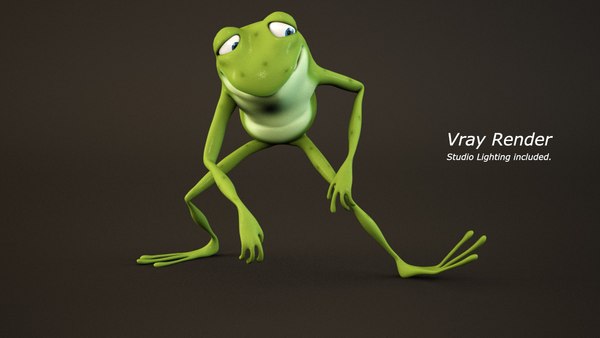 3d cartoon character frog model