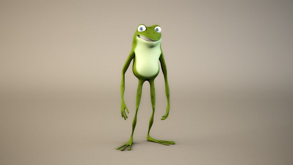 3d cartoon character frog model