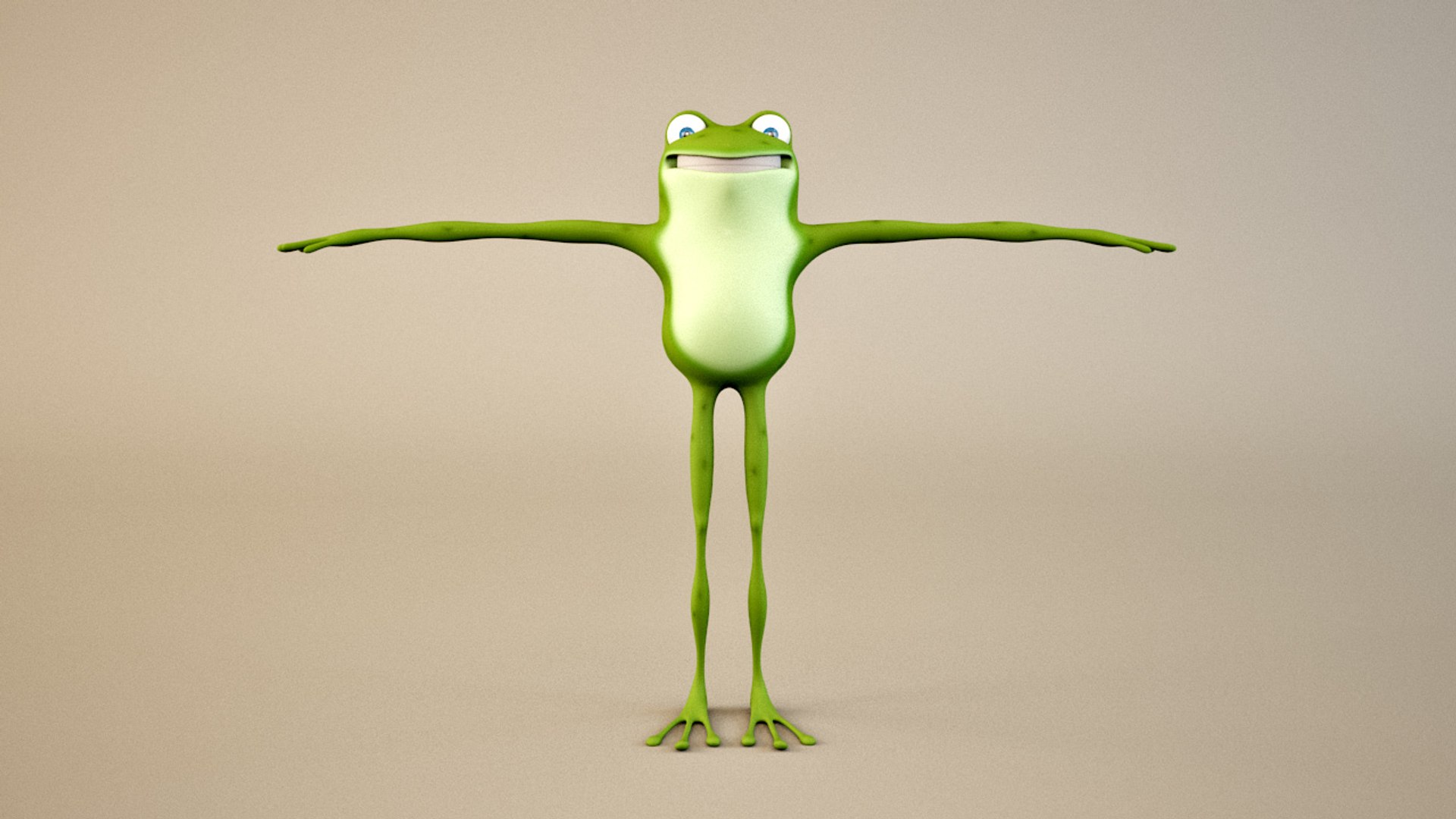 3d cartoon character frog model