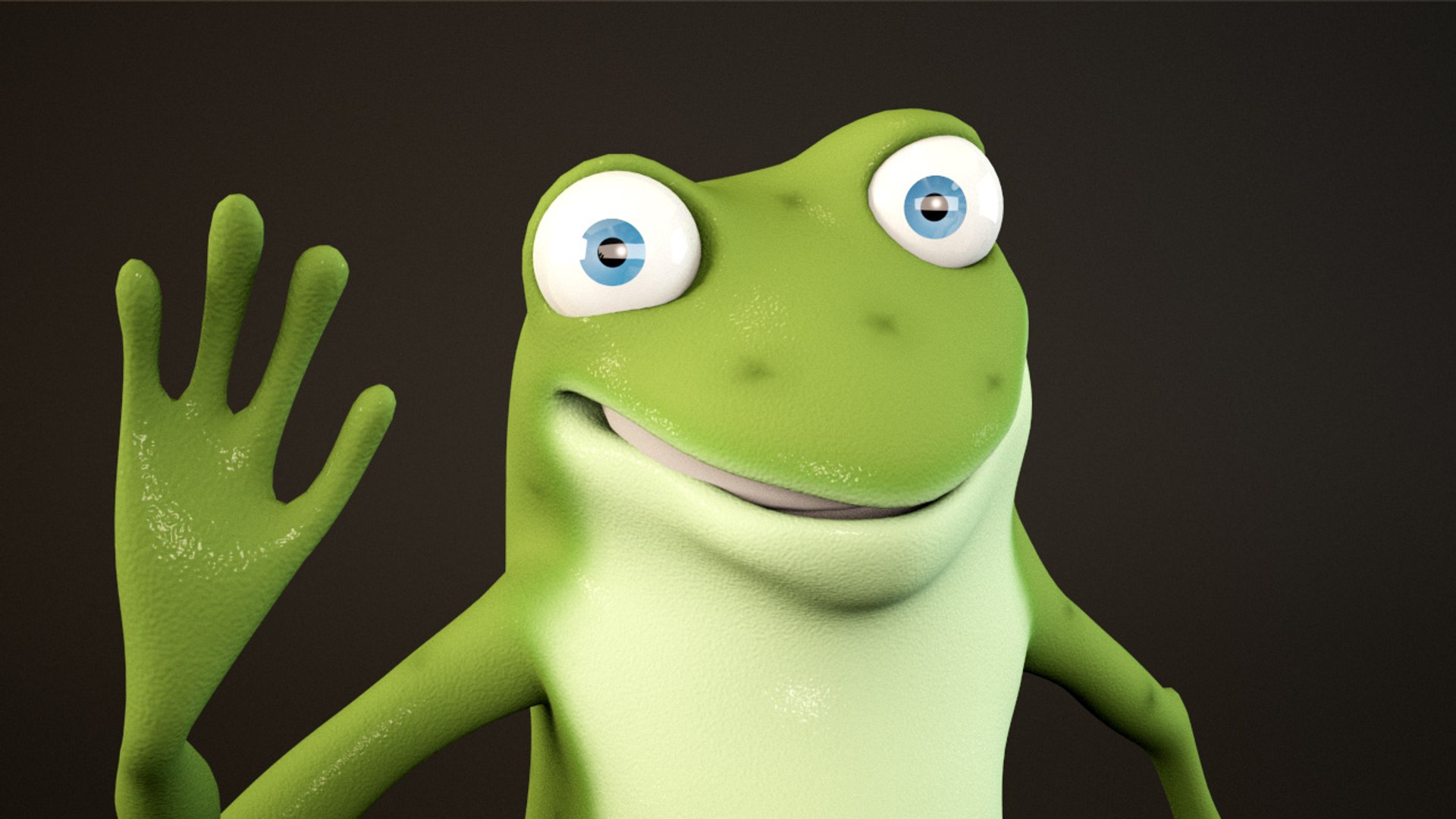 3d cartoon character frog model
