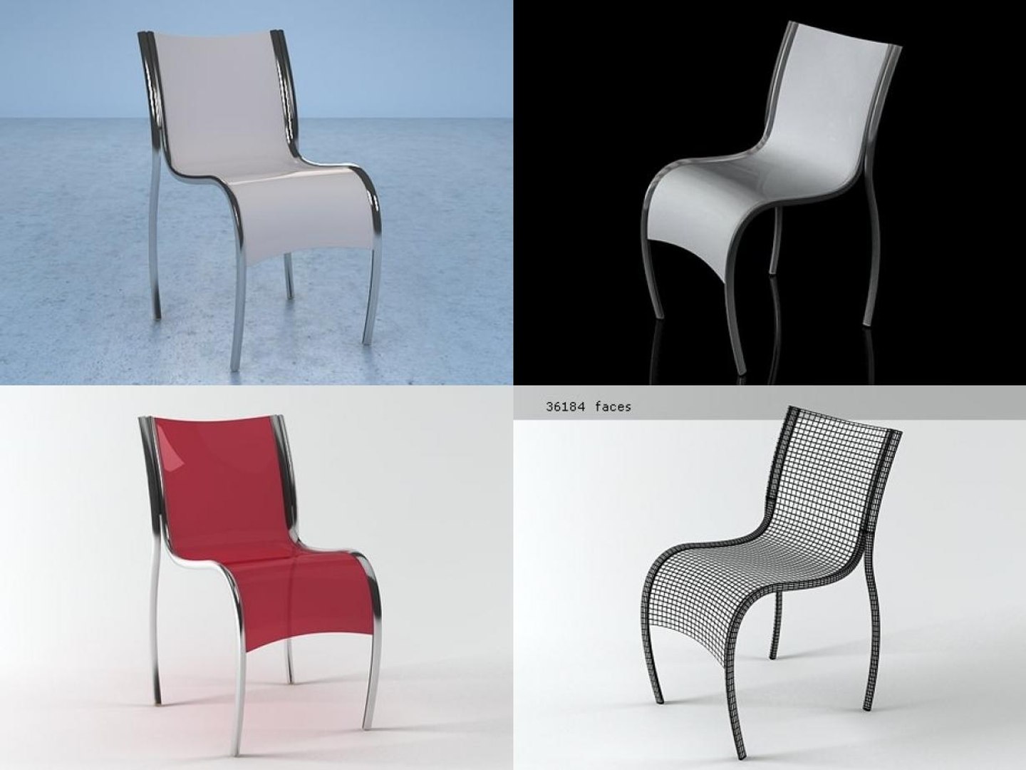 3D Fpe Chair Kartell Model - TurboSquid 1183781