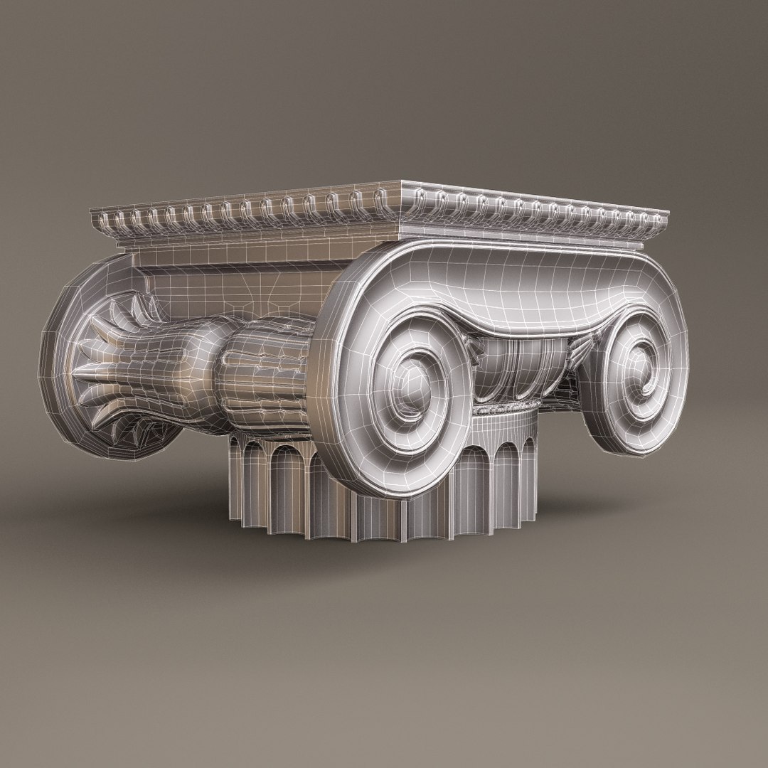 3d Antique Capital Table Ionic Model