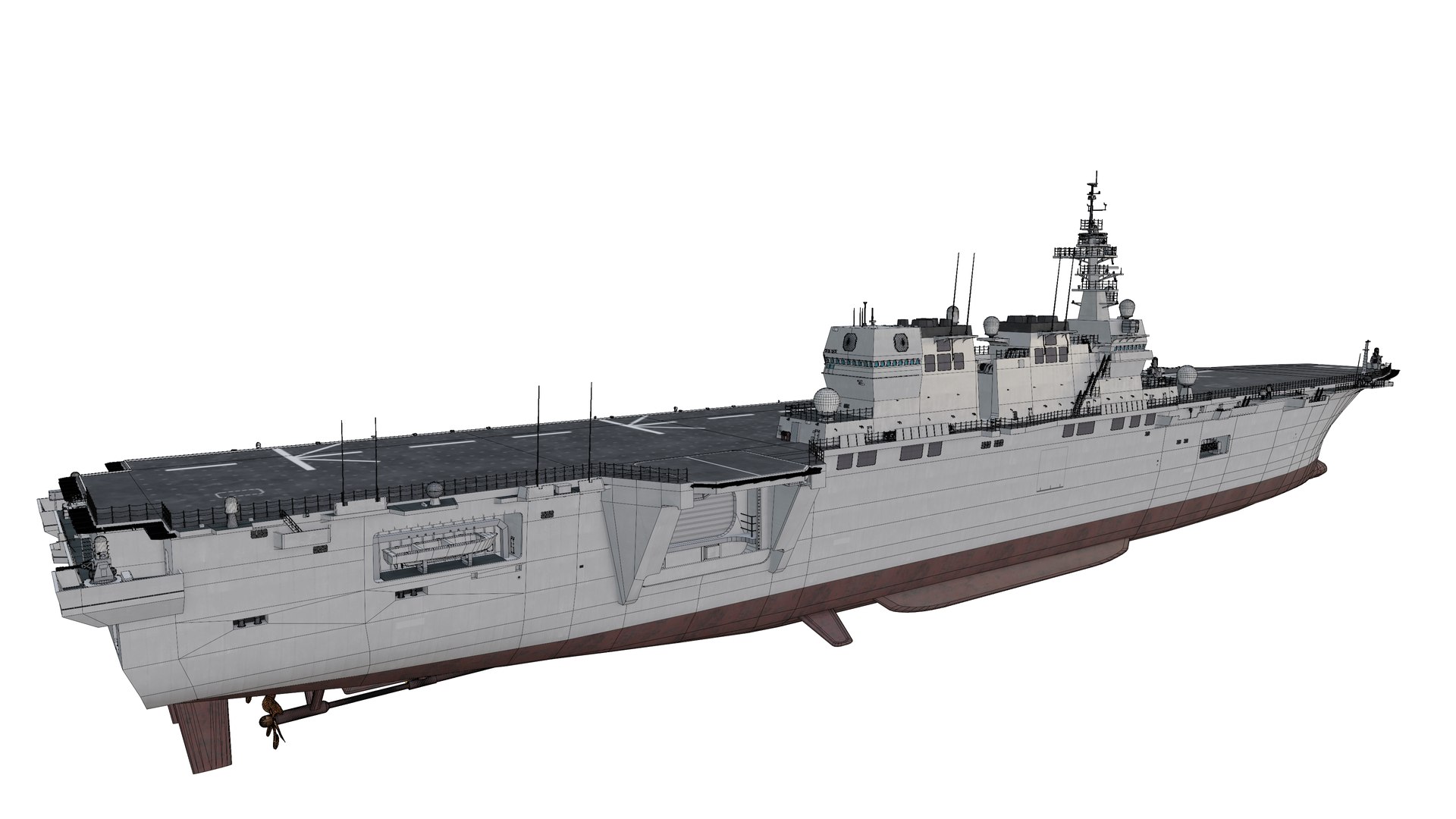 3D JMSDF Izumo class helicopter carrier model - TurboSquid 2145182