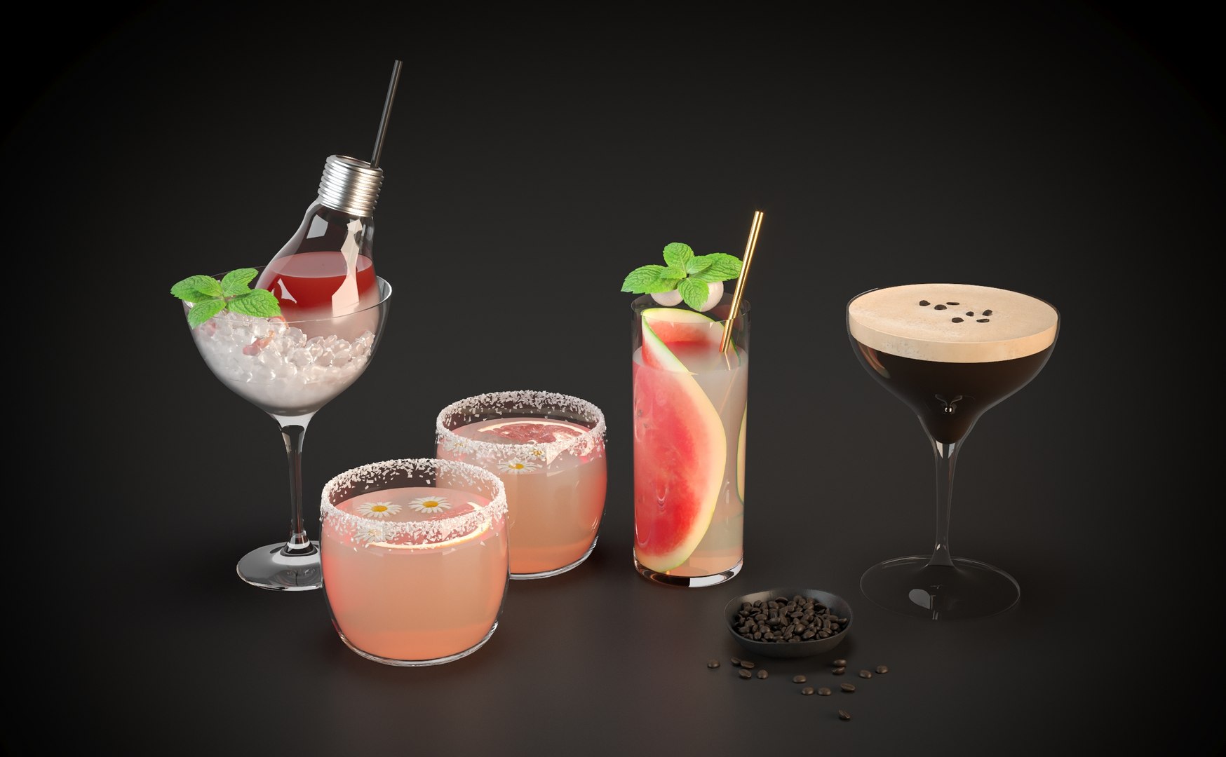 Cocktail Alcohol Drink 3D Model - TurboSquid 1610685