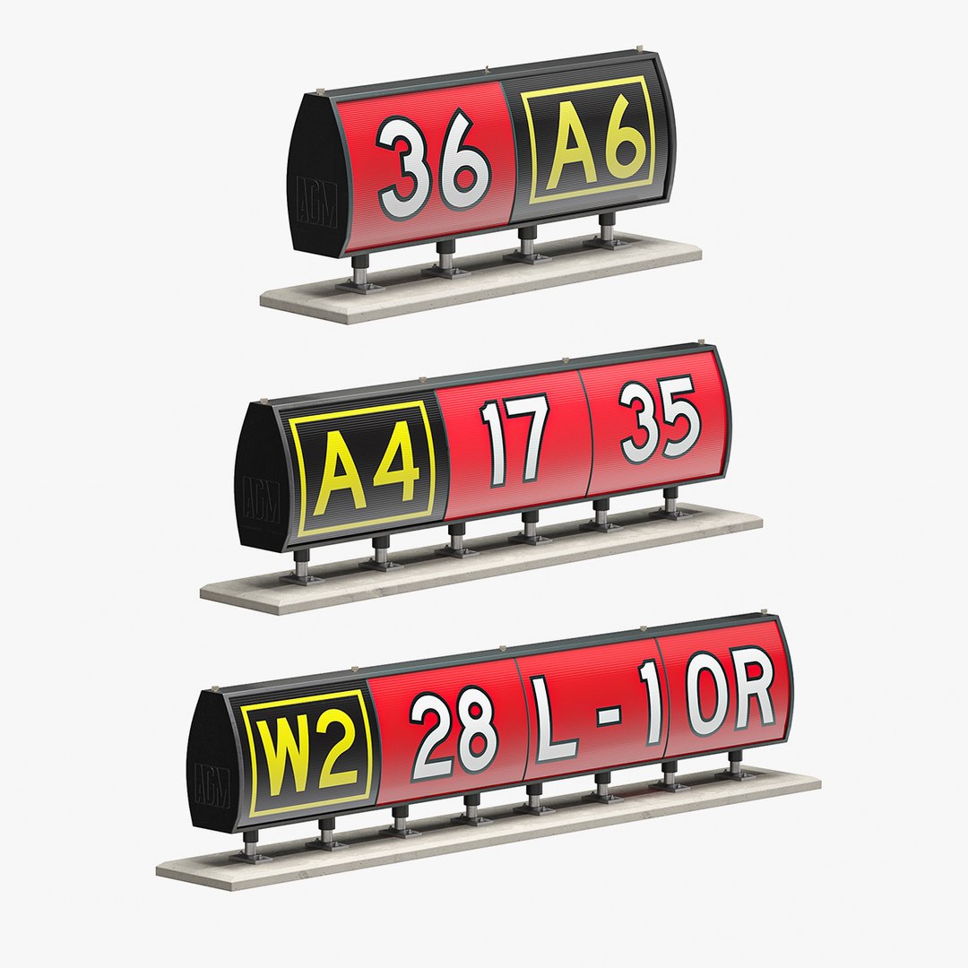 Airfield Runway Guidance Signs Collection 3D model - TurboSquid 2079744