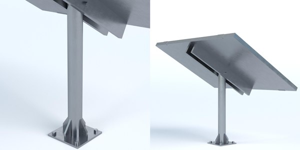 3D solar panel pole stand - TurboSquid 1498499