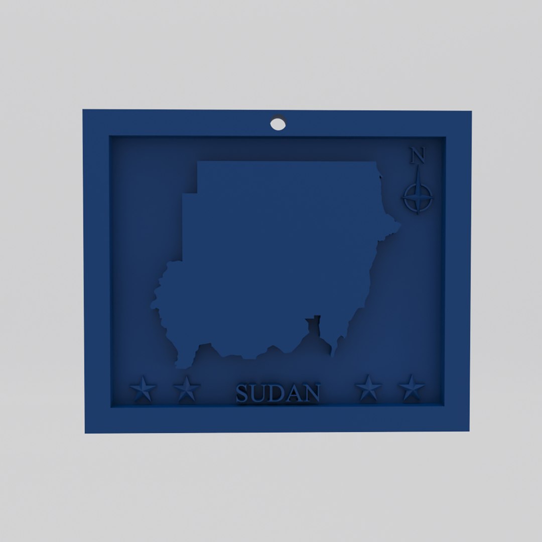Sudan Map Print 3D Model - TurboSquid 1726642