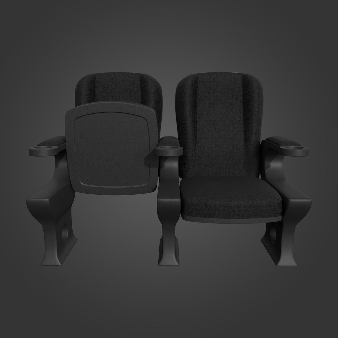 3D Model Cinema Chair BLACK - TurboSquid 2371978