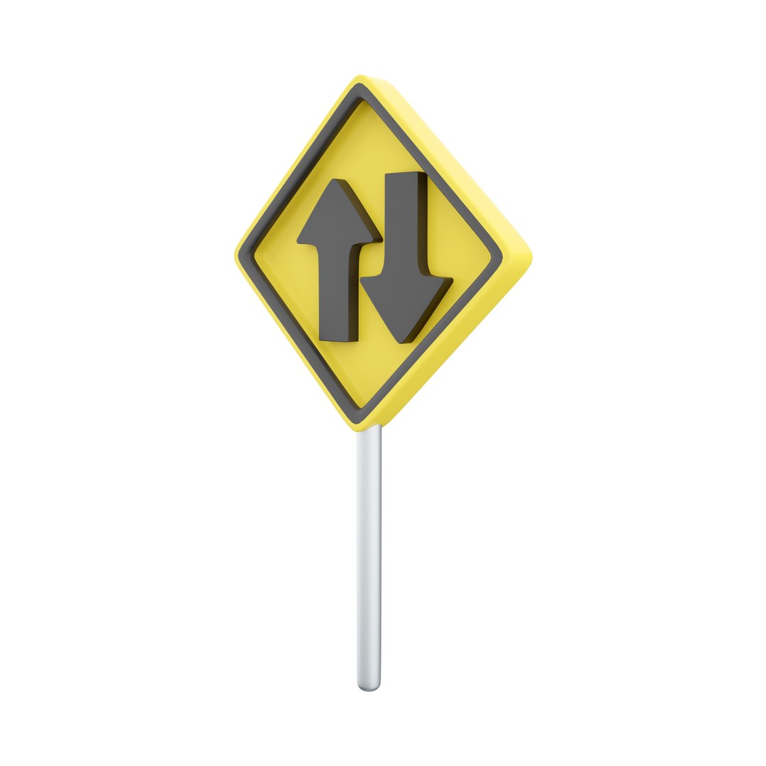 Icon Two Way Traffic Sign 3D Model - TurboSquid 2018050