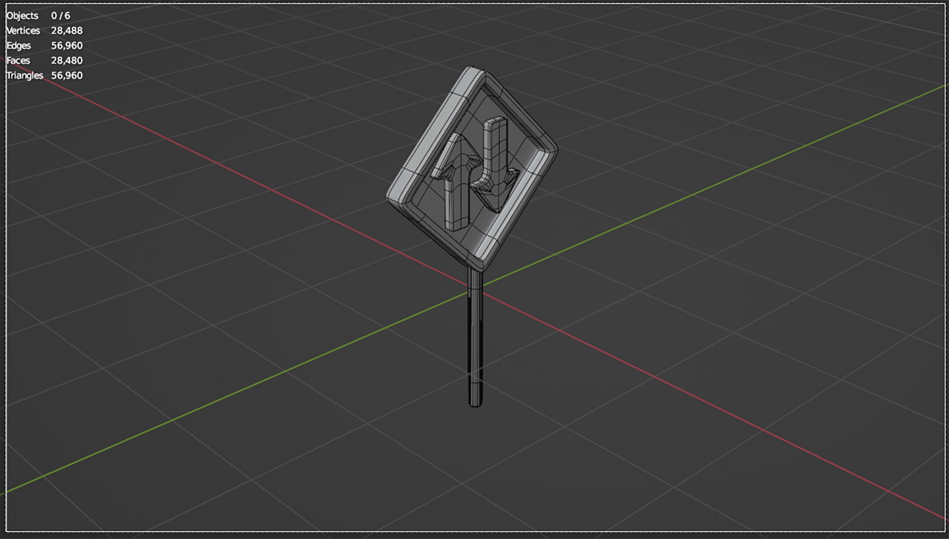 Icon Two Way Traffic Sign 3D Model - TurboSquid 2018050