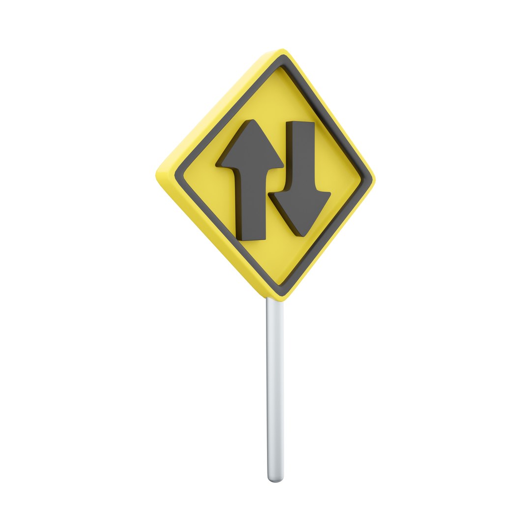 Icon Two Way Traffic Sign 3D Model - TurboSquid 2018050