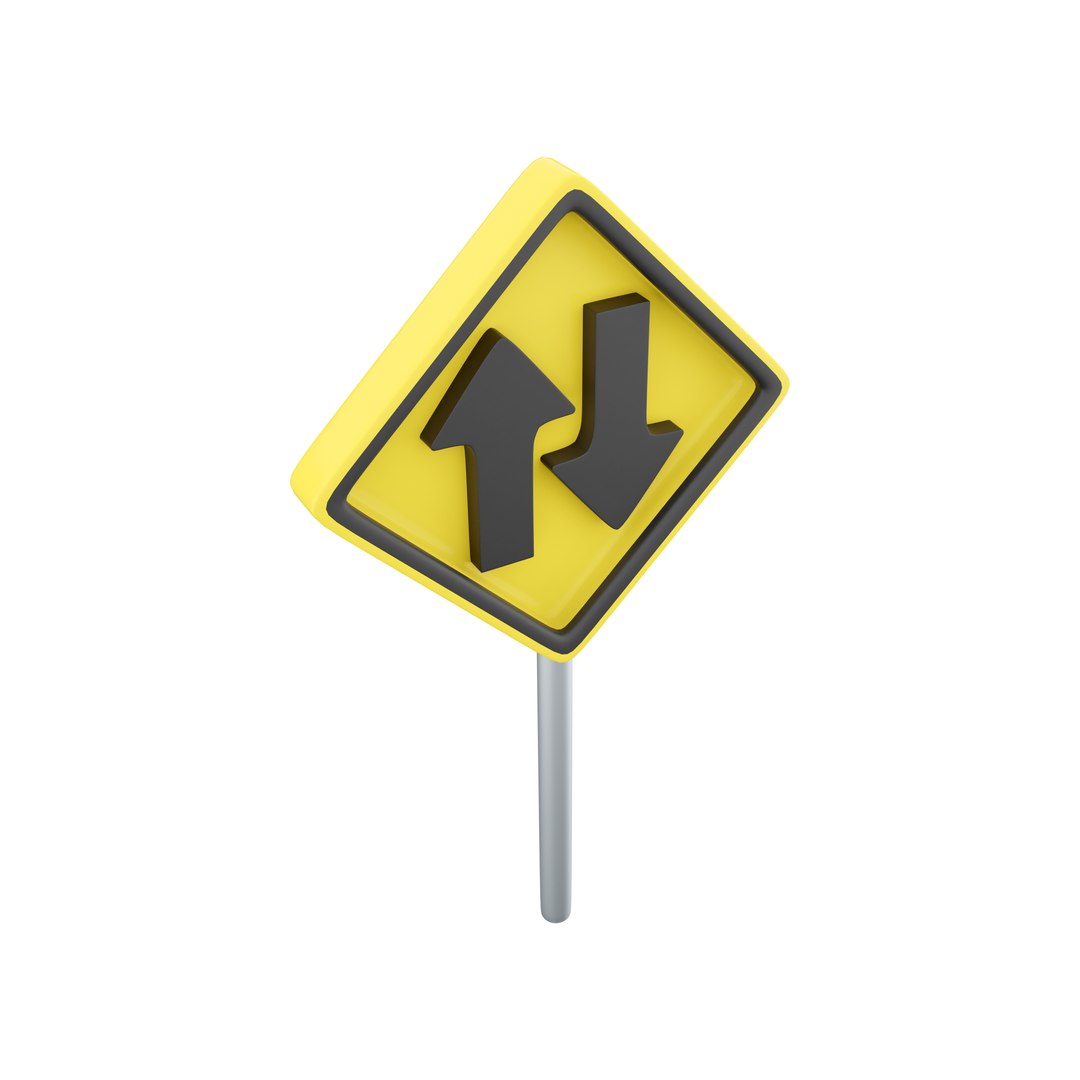 Icon Two Way Traffic Sign 3D Model - TurboSquid 2018050