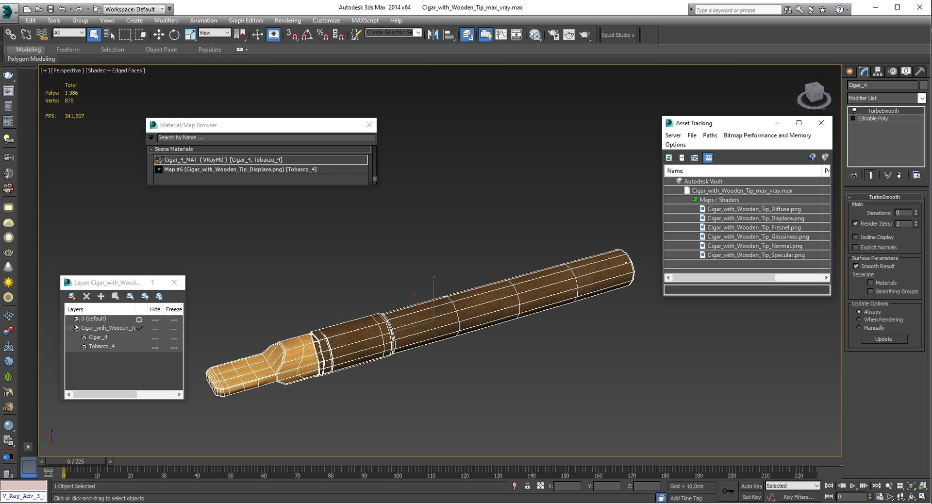 3D Cigar With Wooden Tip - TurboSquid 2235496