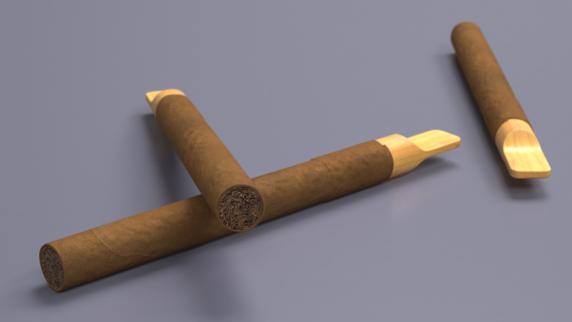 3D Cigar With Wooden Tip - TurboSquid 2235496