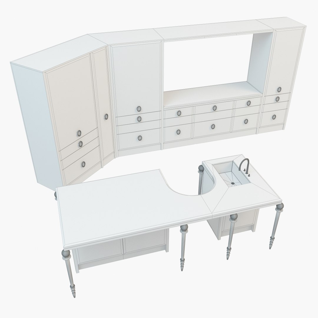 3ds Max Visionnaire Kitchen Set