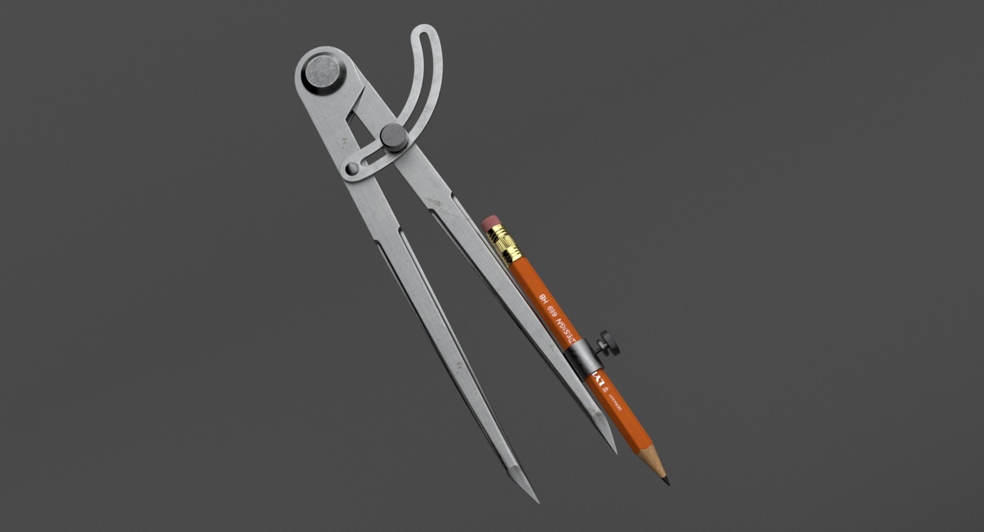 Compass Pencil Drawing 3D Model - TurboSquid 1288315