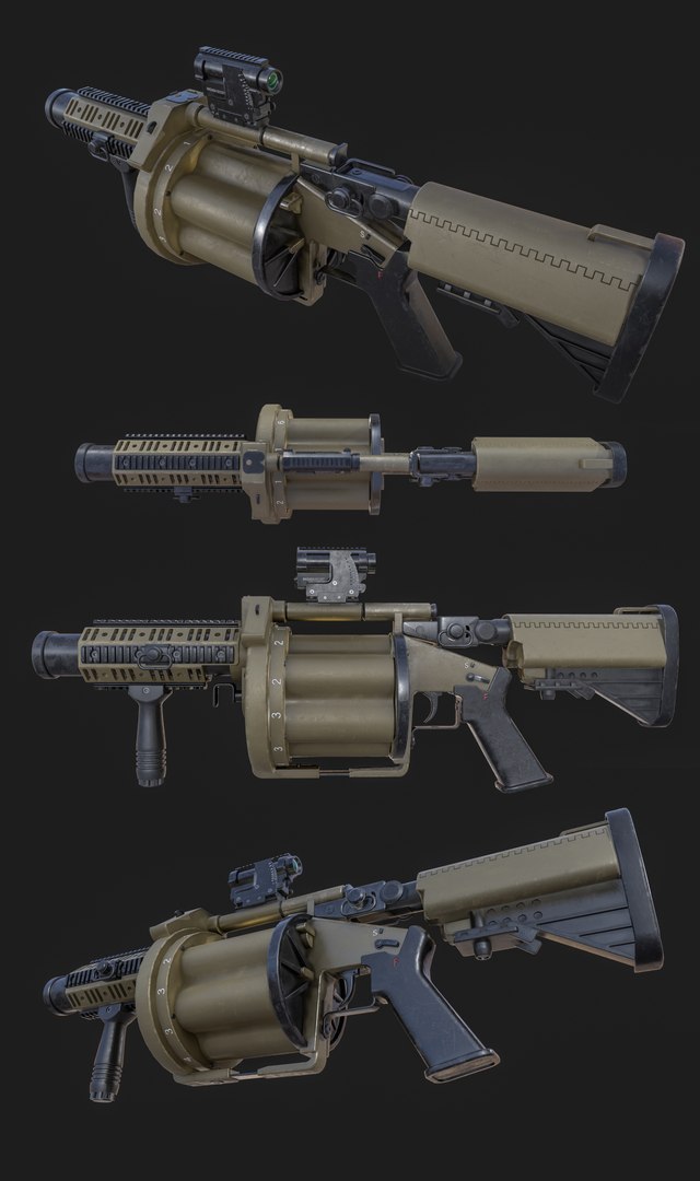 3D Milkor Multiple Grenade Launcher - TurboSquid 1571467