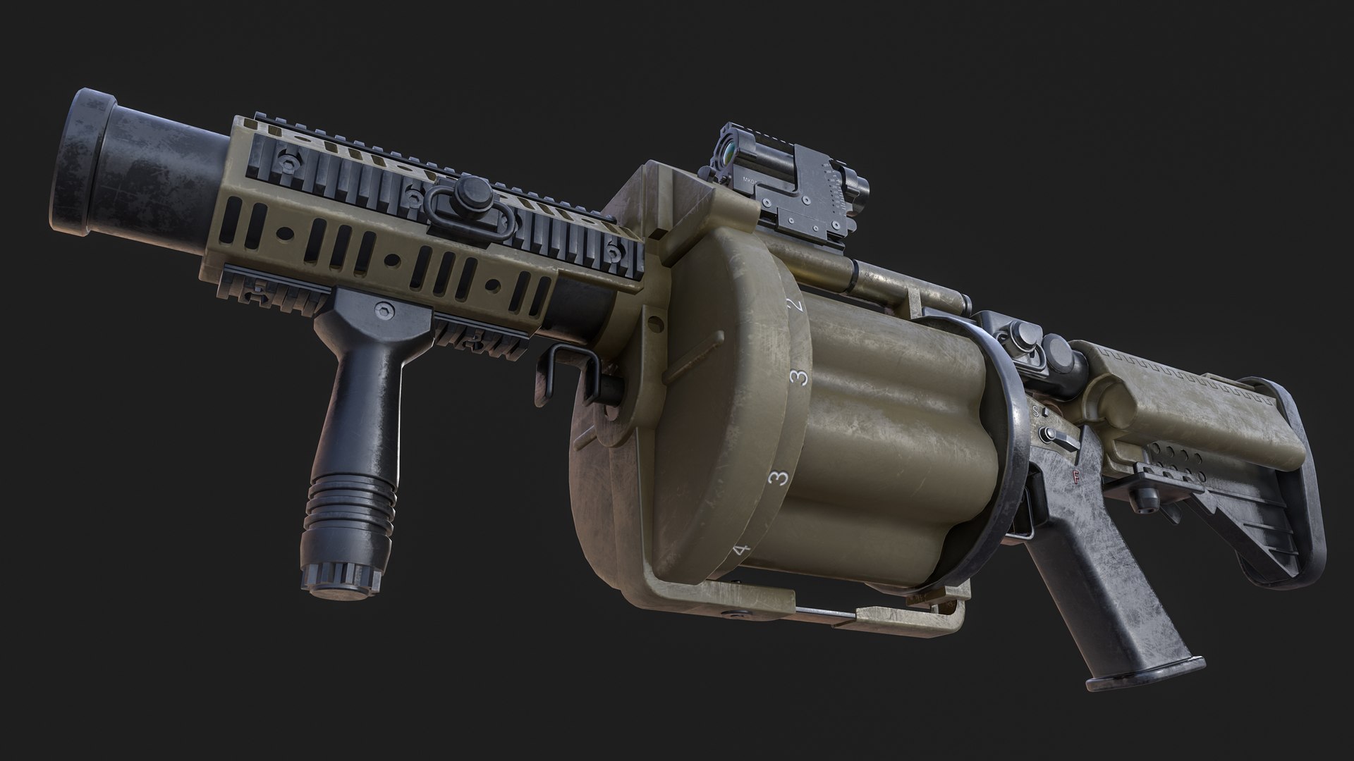 3D Milkor Multiple Grenade Launcher - TurboSquid 1571467
