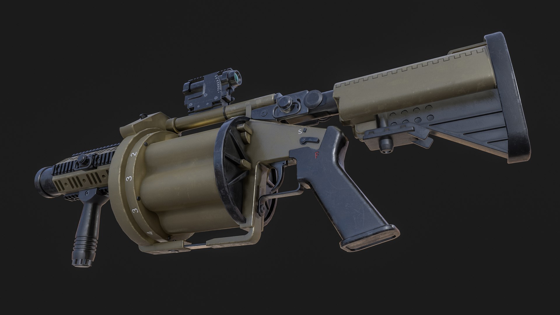 3D Milkor Multiple Grenade Launcher - TurboSquid 1571467