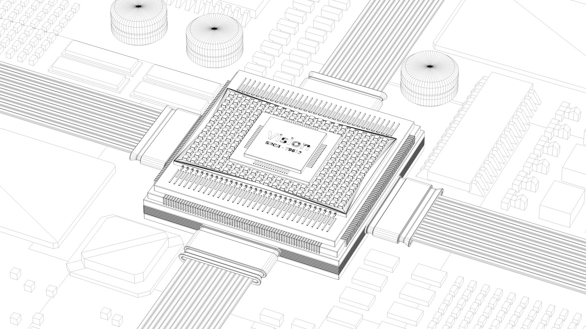 3D Chip Transmission Energy Particle Transmission Scene Science Fiction ...