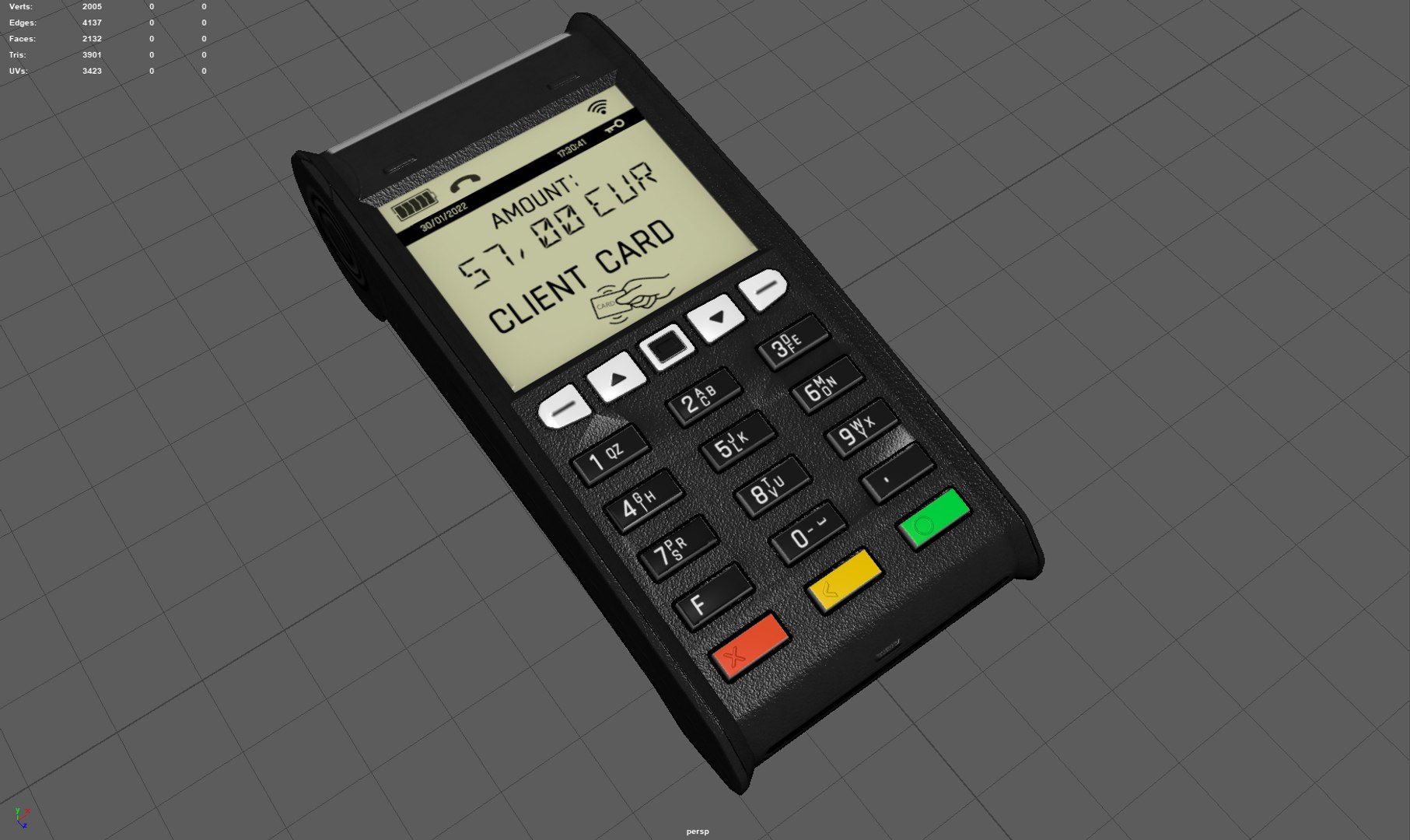 3D Credit Card Terminal - TurboSquid 1938506