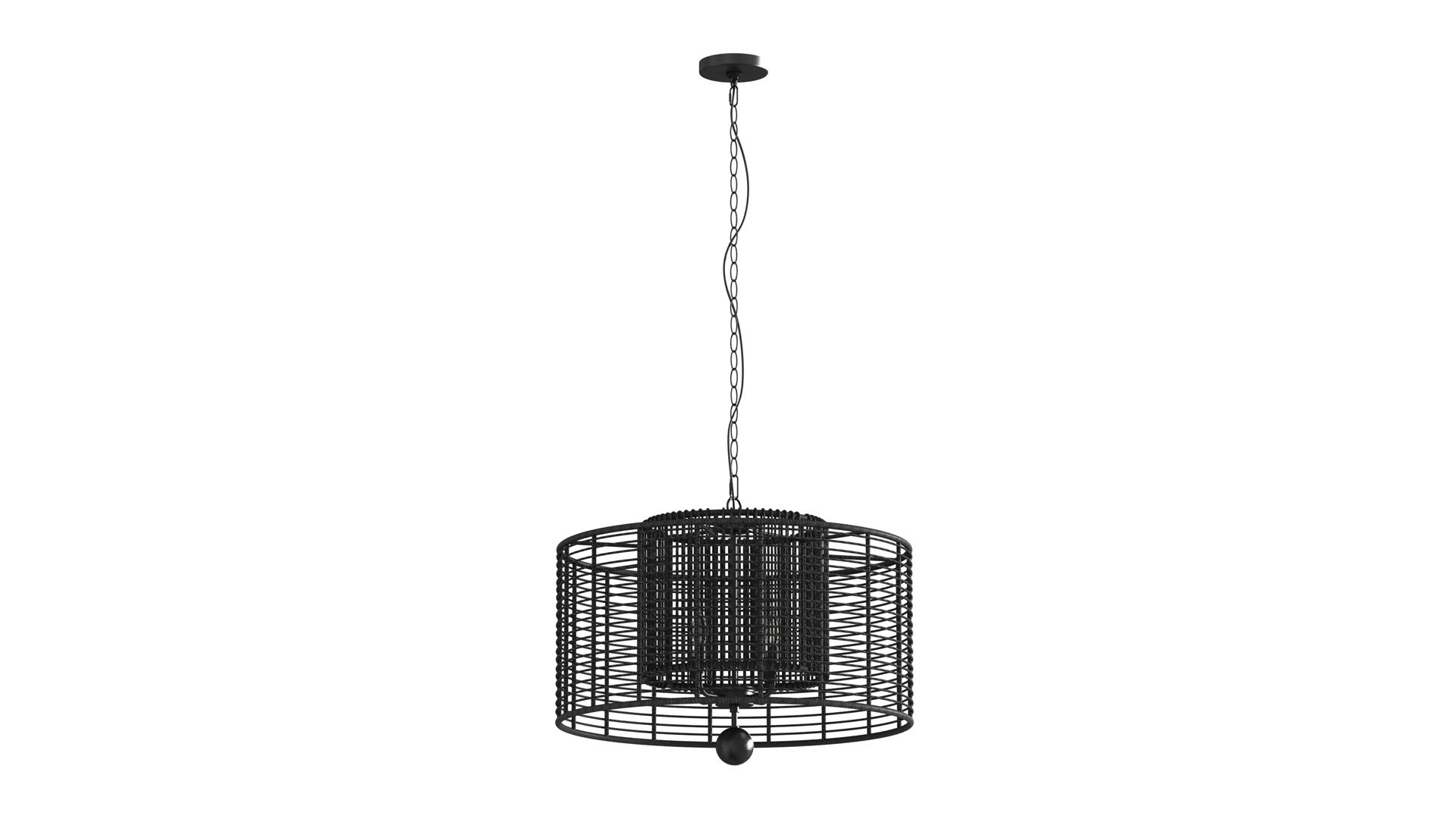 3D Jute Veil Chandelier Four Light Black Finish - TurboSquid 2410513