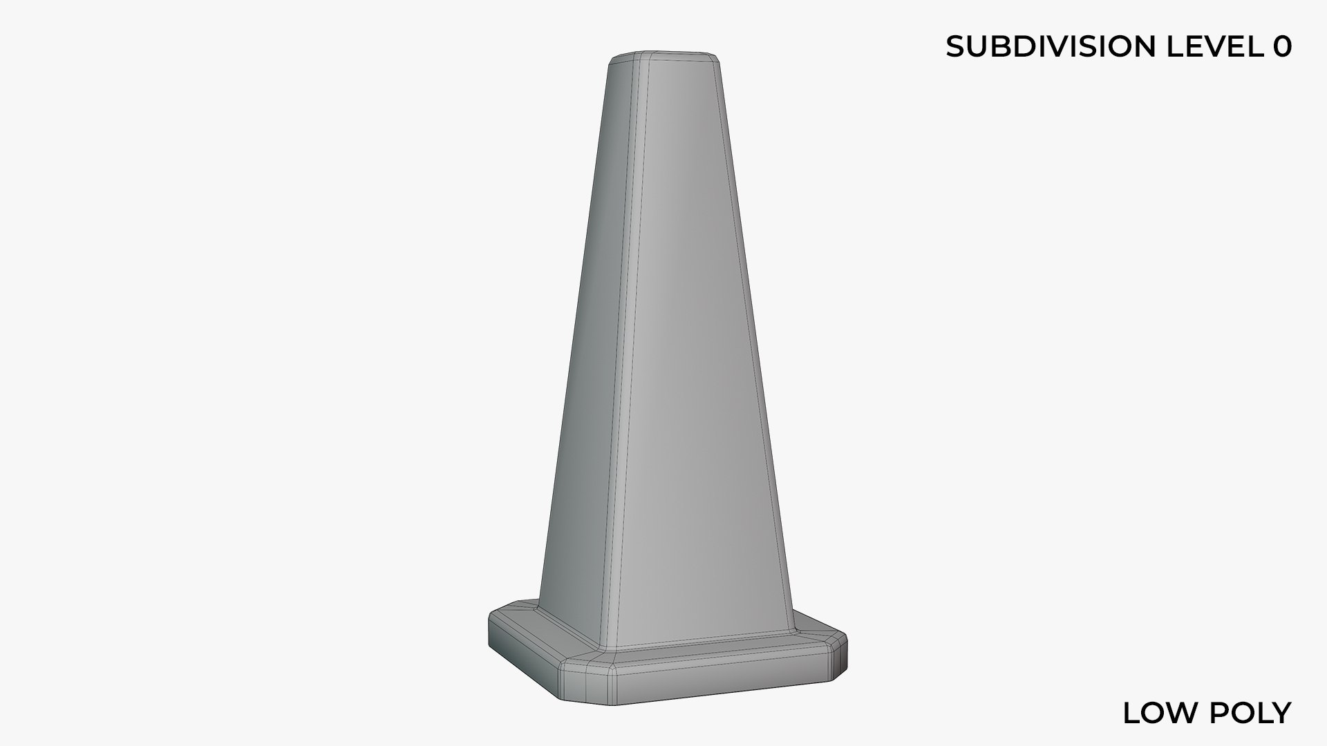 3D Yellow Closed Top 24 Inch Safety Lamba Floor Cone Caution Walkie ...